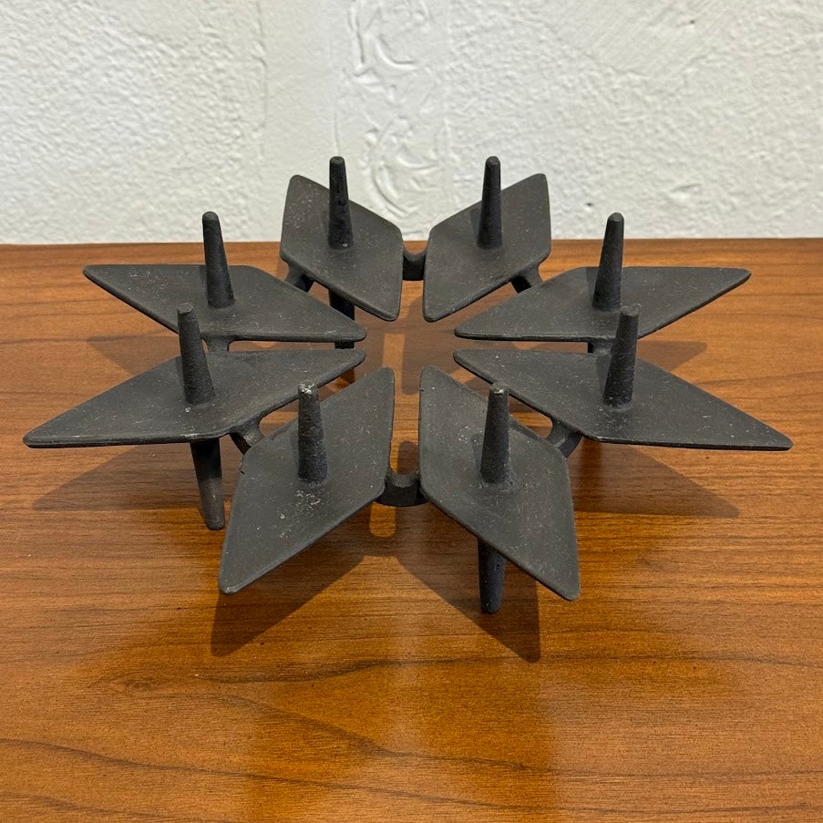 Dansk Designs Denmark, Wreath Spike Cast Iron Candleholder | Modern Vibe